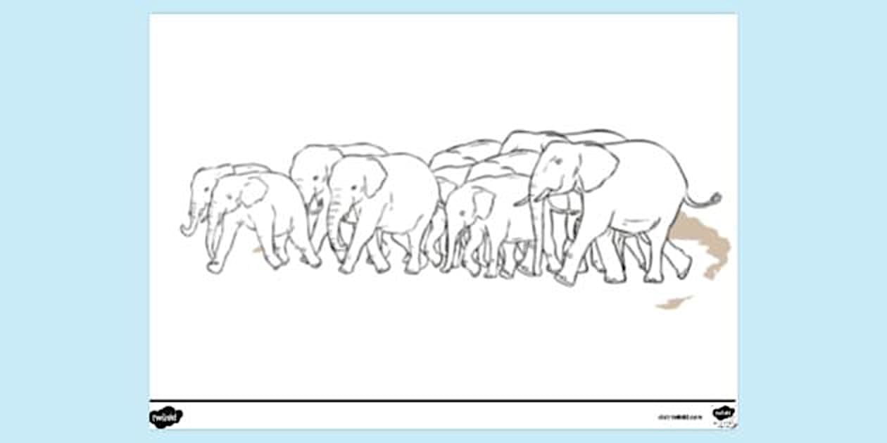 Elephant Stampeding Prahlad Colouring Sheet (teacher made)