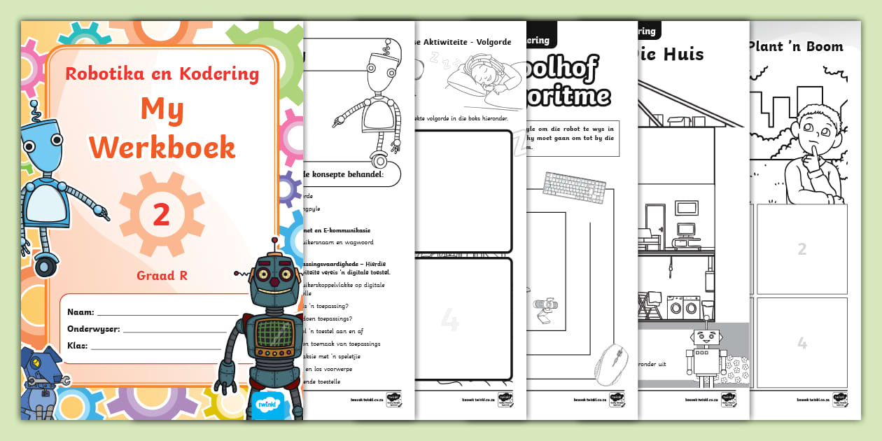 Graad R: Robotika en Kodering: Kwartaal 2: Werkboek - Twinkl