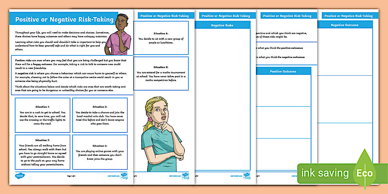 KS2 Positive or Negative Risk Activity - Twinkl