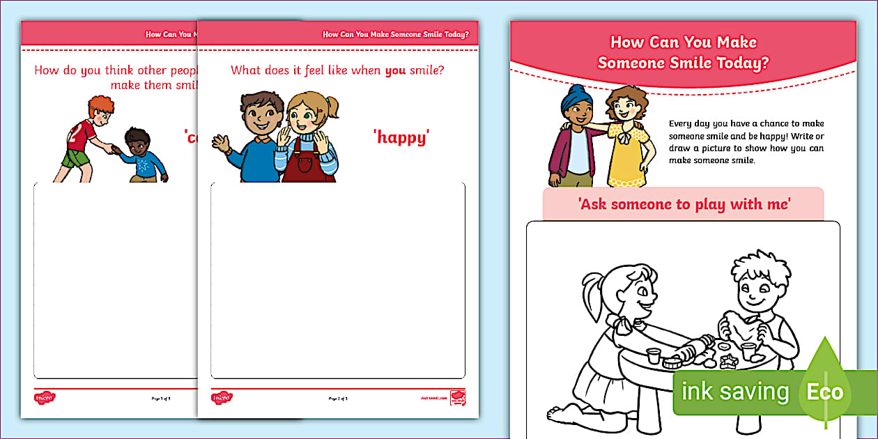 How Can You Make Someone Smile Today? KS1 Worksheets