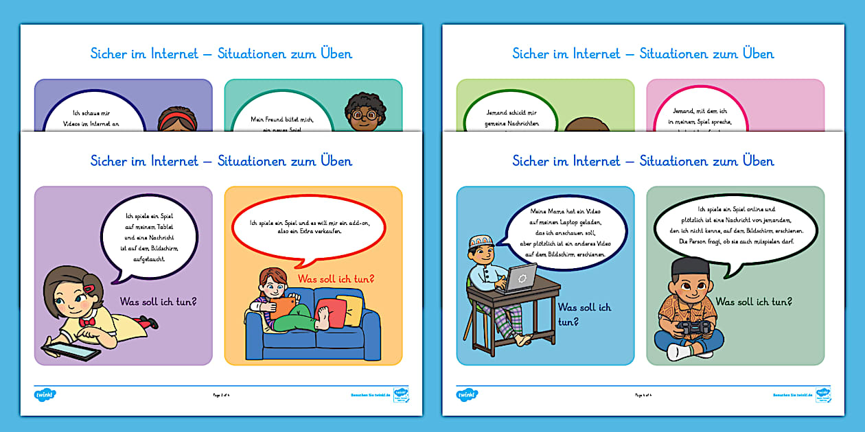 Sicher im Internet – Situationen zum Üben - Twinkl
