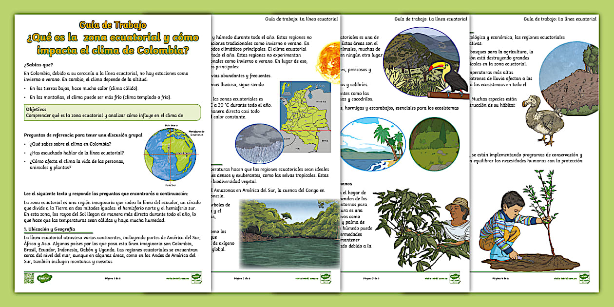 Guía - línea ecuatorial - efecto en clima - Twinkl Colombia