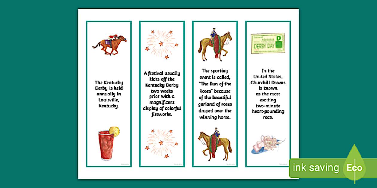 Kentucky Derby Bookmark | Educational Resources | Twinkl USA