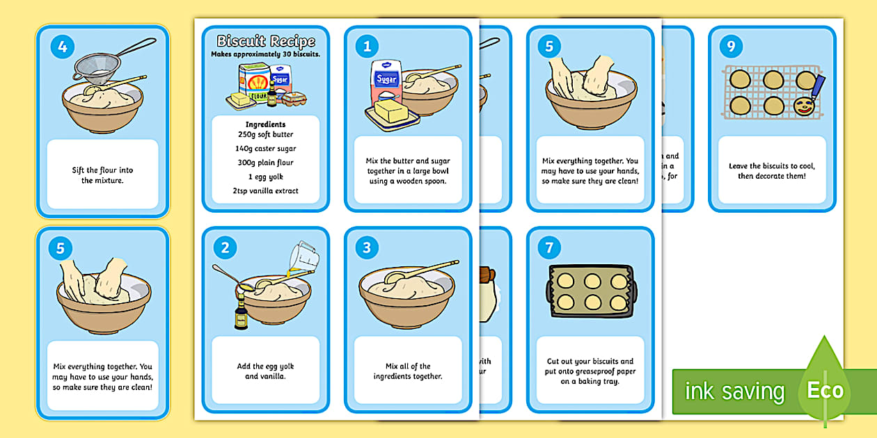 Biscuit Recipe Cards | Baking - Primary (teacher made)