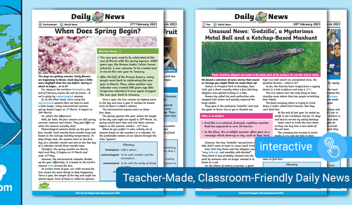 Weekly Comprehension Pack - 3rd March 2023 - Twinkl NewsRoom