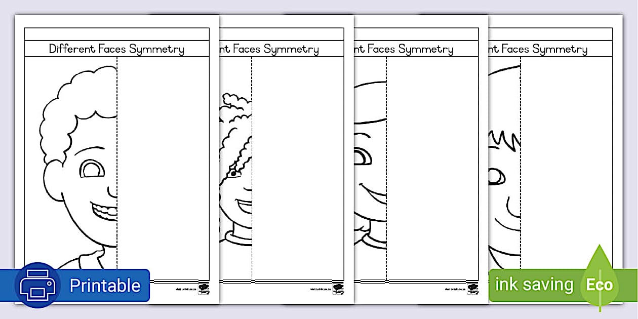 Maths - Symmetry - Worksheet: Different Faces (CAPS Aigned)