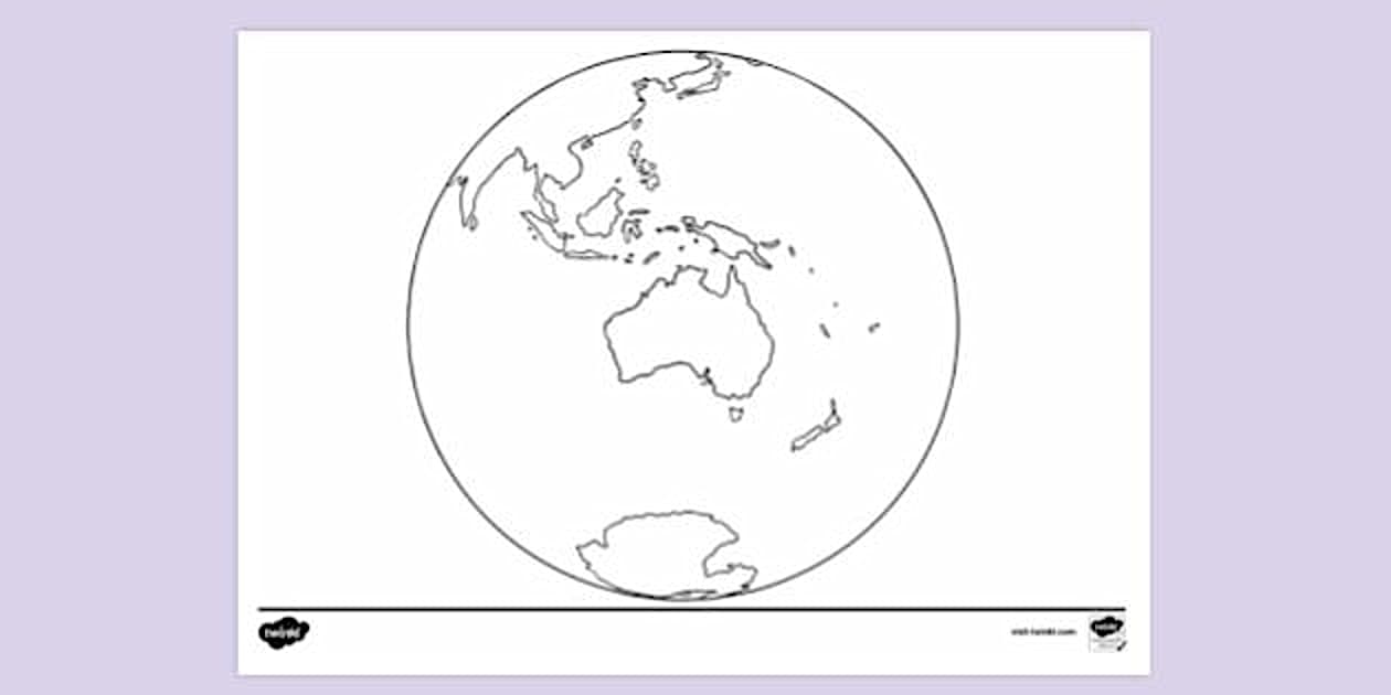 Globe With Australia Colouring Sheet - Colouring Sheets