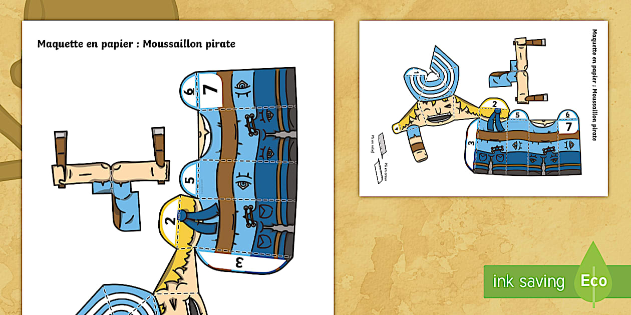 Maquette en papier : Moussaillon pirate - Twinkl