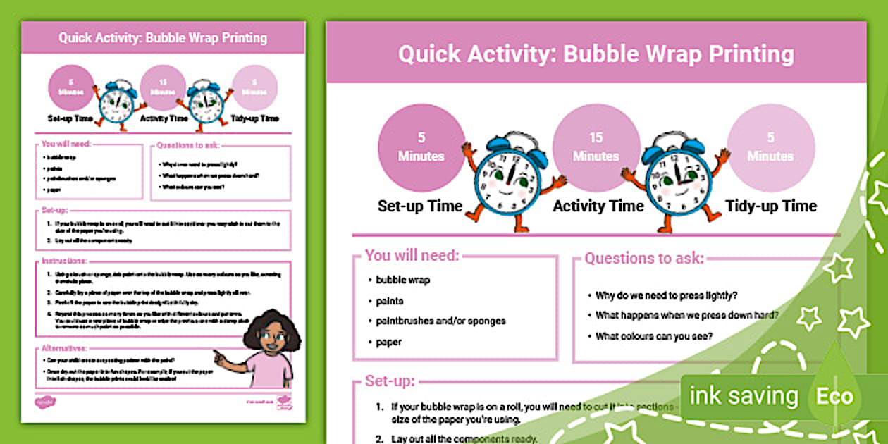 Quick Activity: Bubble Wrap Printing (teacher made) - Twinkl