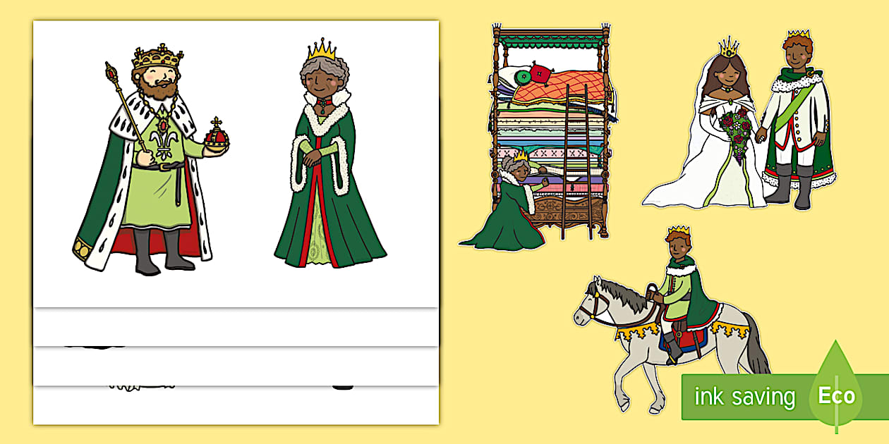 Princess and the Pea Stick Puppets - Princess Puppet Craft