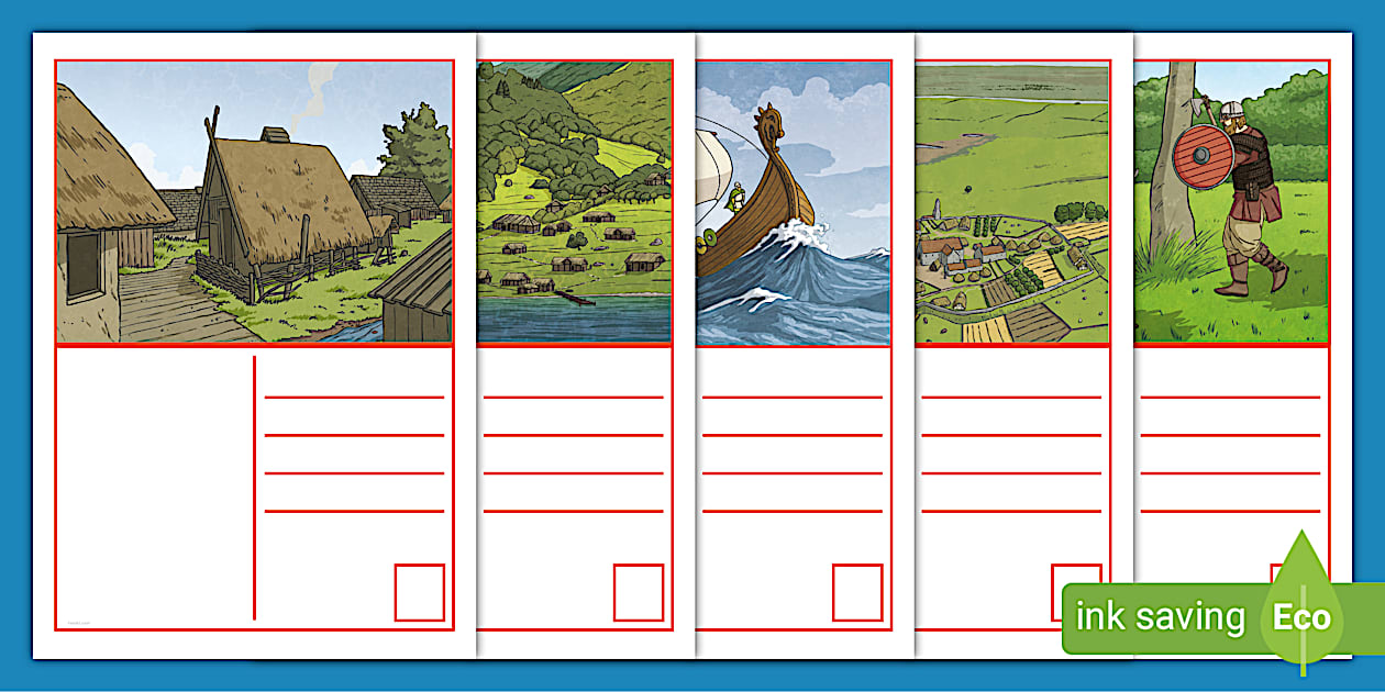 Vikings Postcards | History | Vikings | Twinkl | Writing KS1