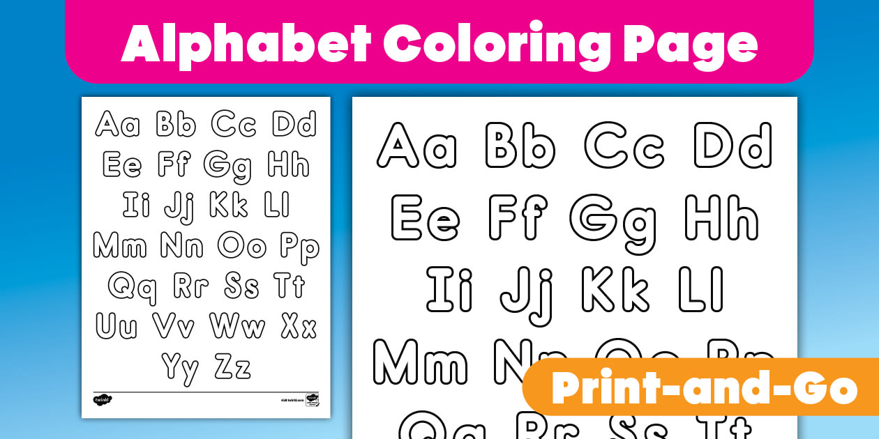 Alphabet Coloring Page (teacher made) - Twinkl