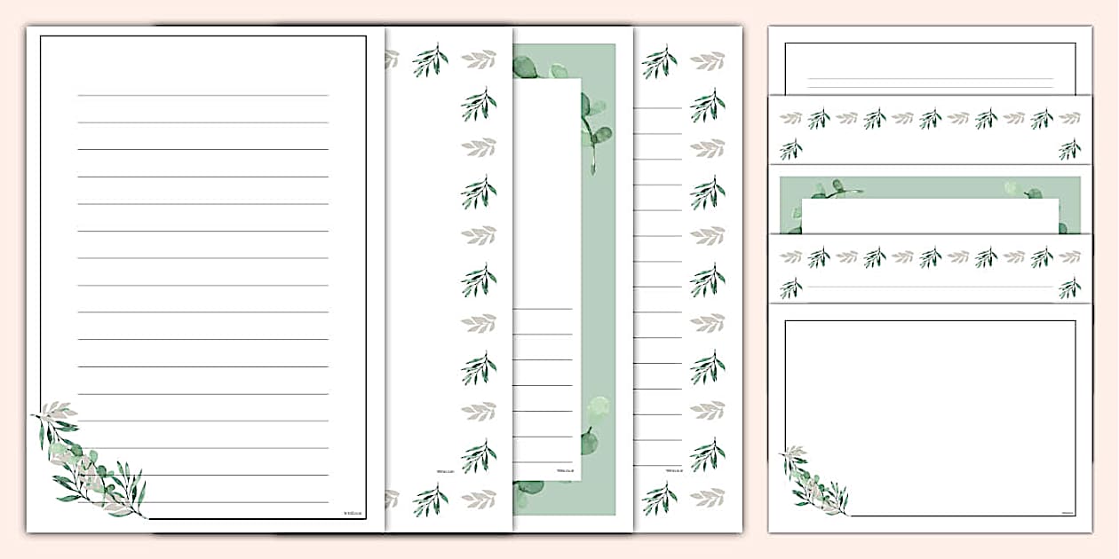 Editable Botanical-Themed Page Borders (teacher made)