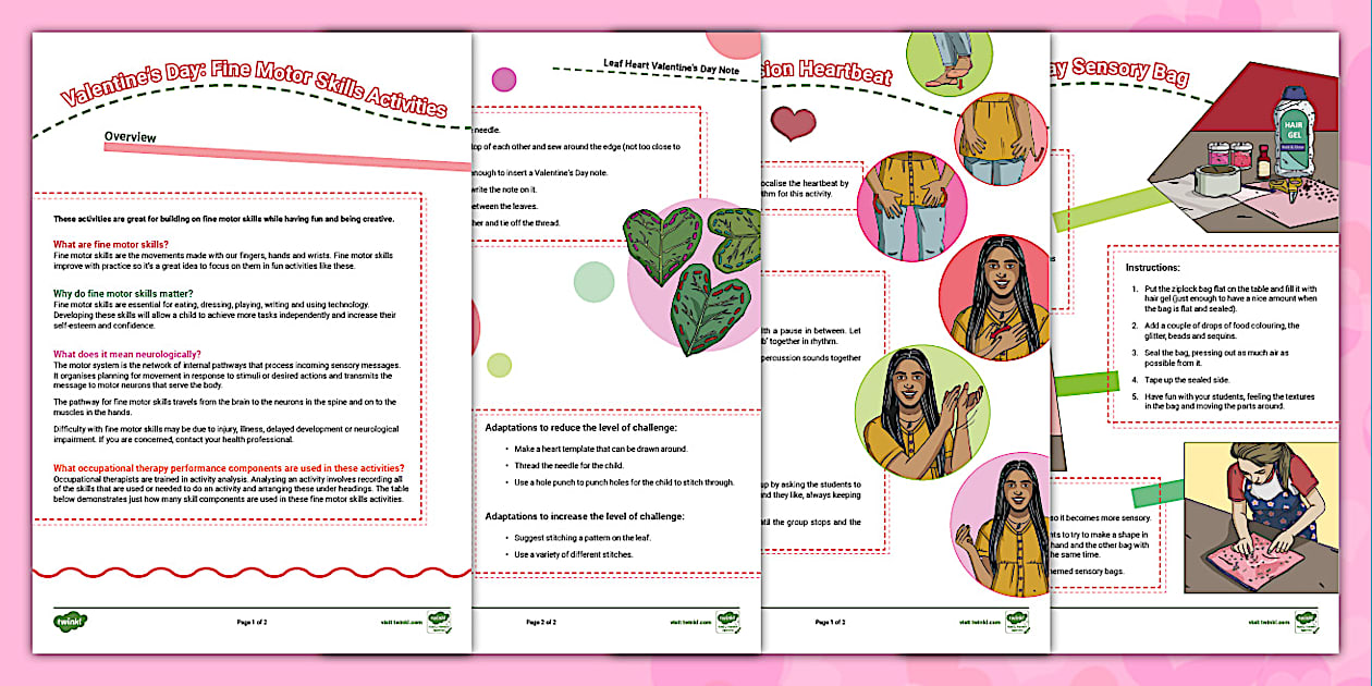 Valentine's Day Fine Motor Skill Activities | Older Learners