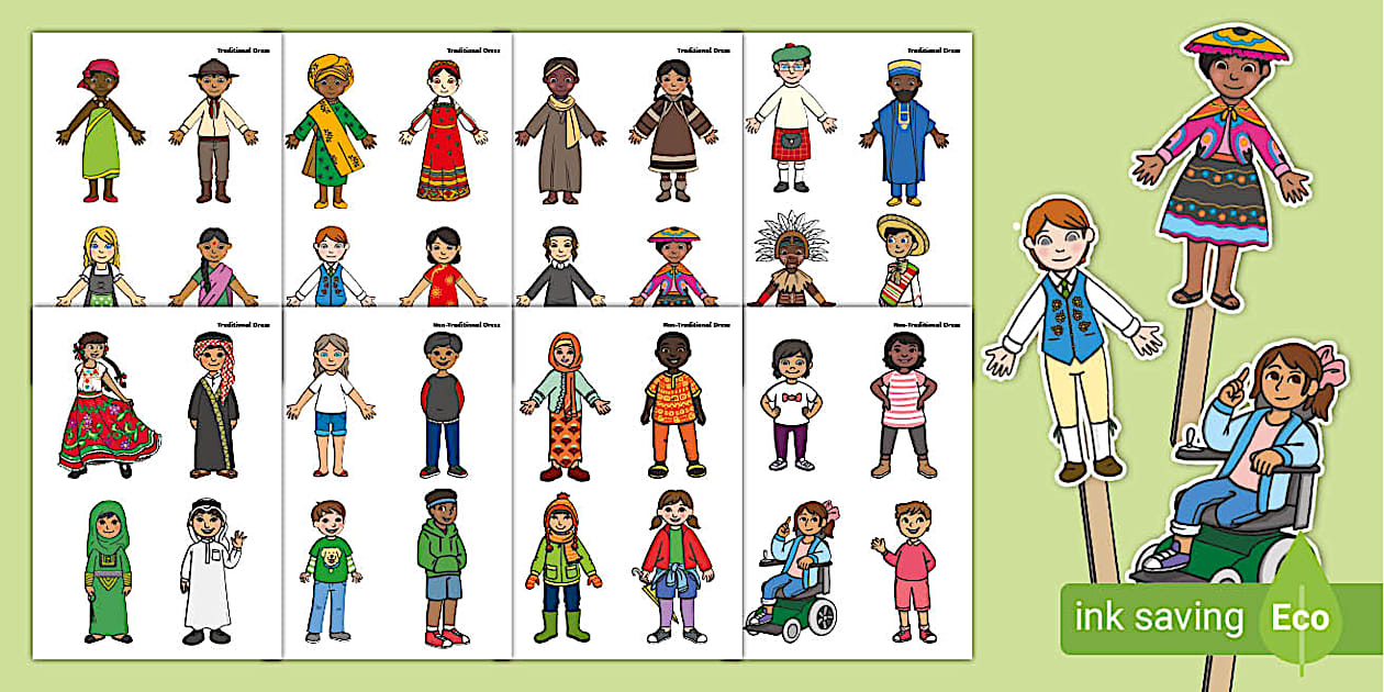 People Around the World Stick Puppets - Twinkl