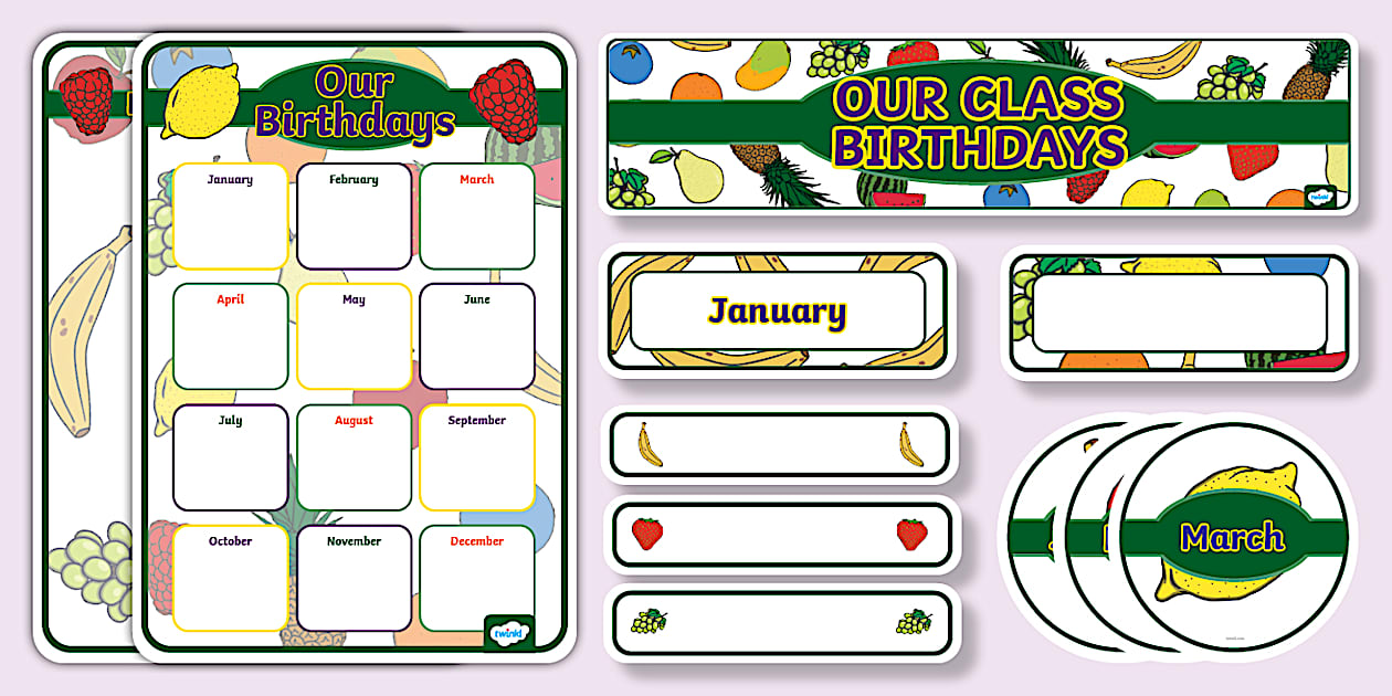 Fun and Fruity Birthday Display (teacher made) - Twinkl