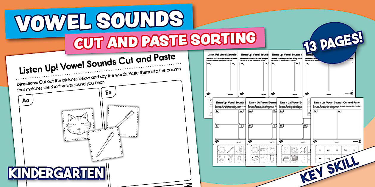 Kindergarten Vowel Sounds Cut & Paste (teacher made)