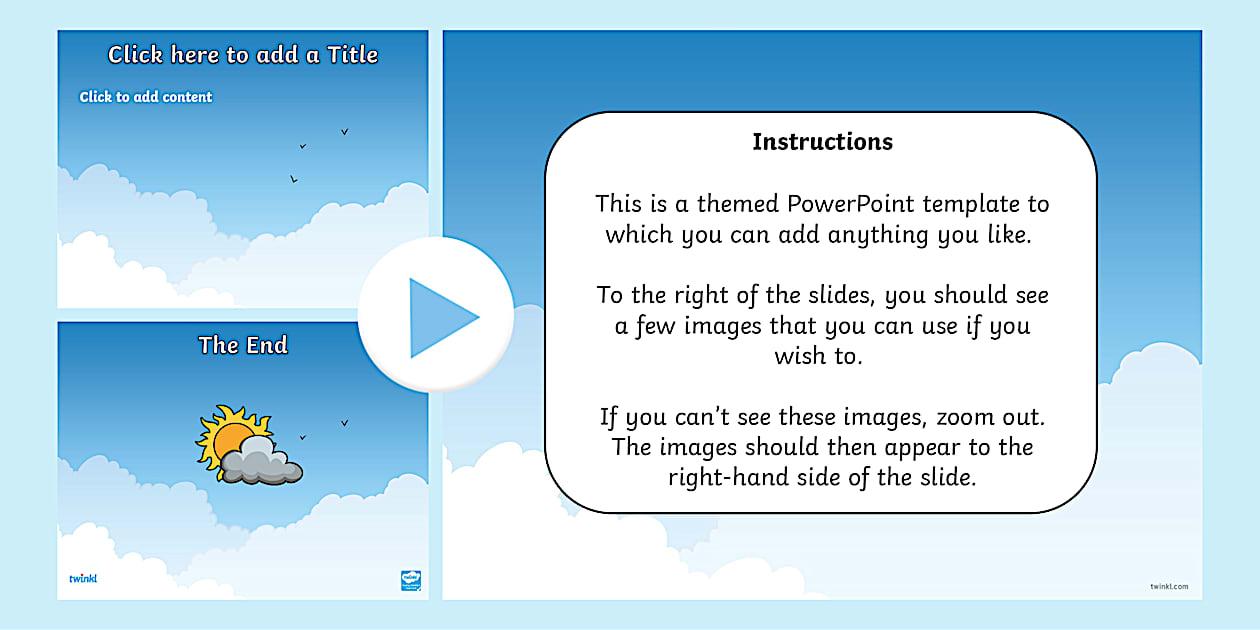 Sky Themed Editable PowerPoint Background Template - Twinkl