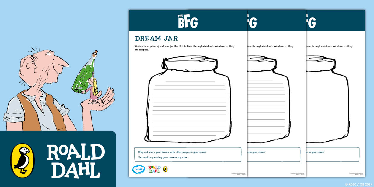 FREE! - The BFG: Dream Jar Template Writing Frame - Twinkl