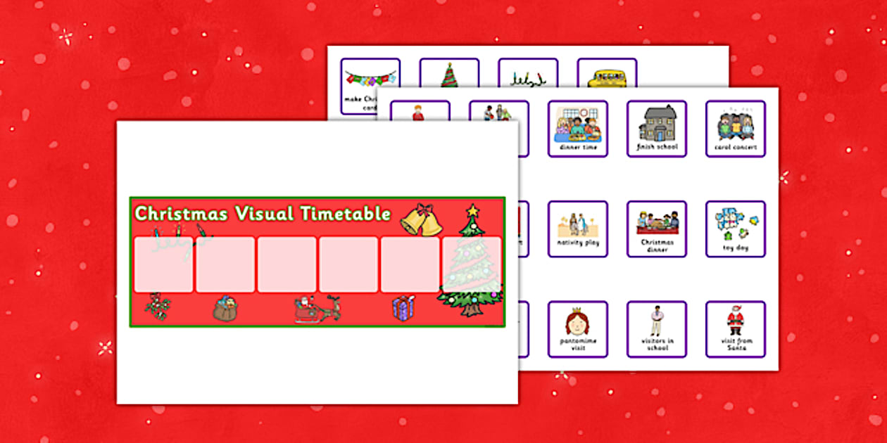 Christmas Activities for School Visual Timetable - Twinkl