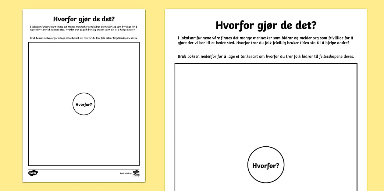 Tankekart om frivillighet (teacher made) - Twinkl