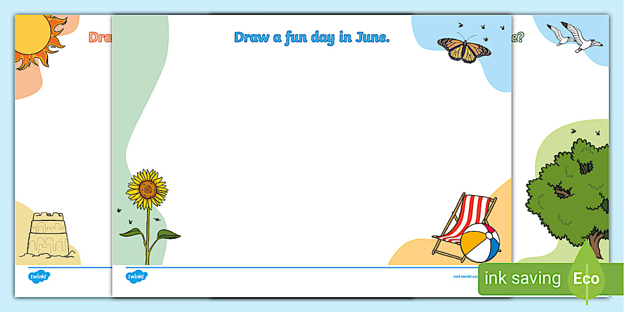 June Drawing Prompts Activity (teacher made) - Twinkl