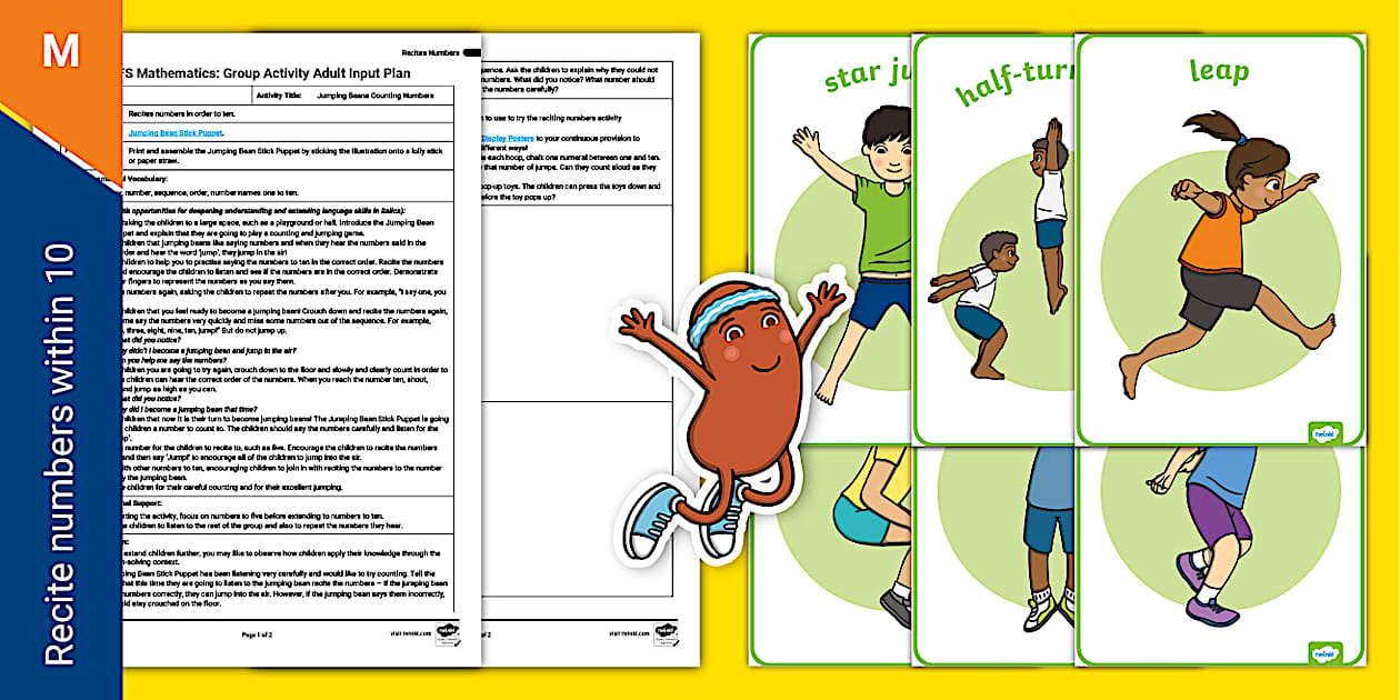 EYFS Maths: Jumping Beans Counting to 10 Adult Input Plan