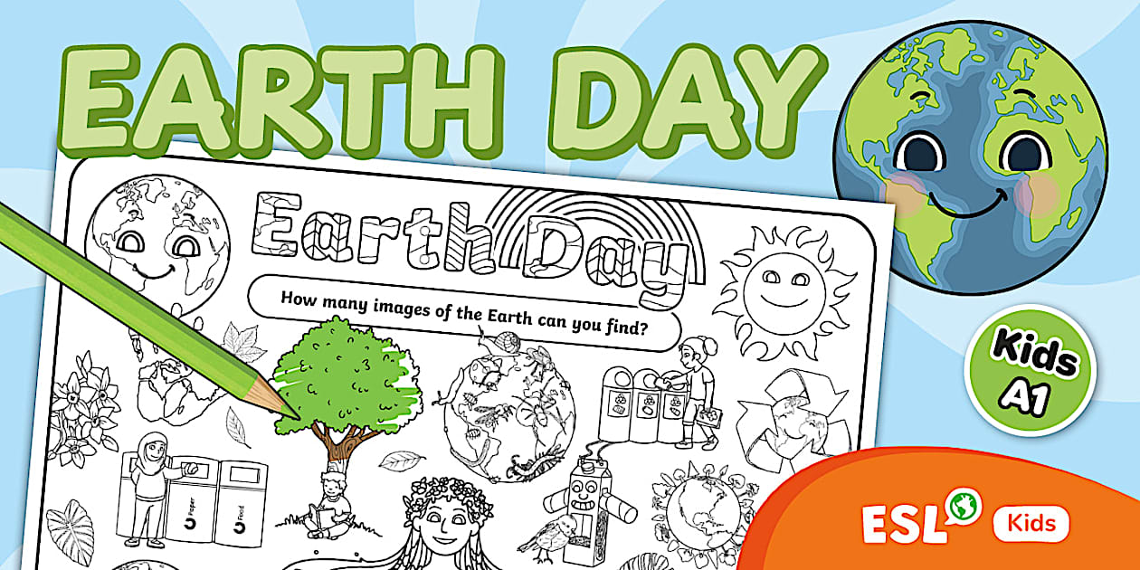 Earth Day Doodle Colouring Pages for Kids
