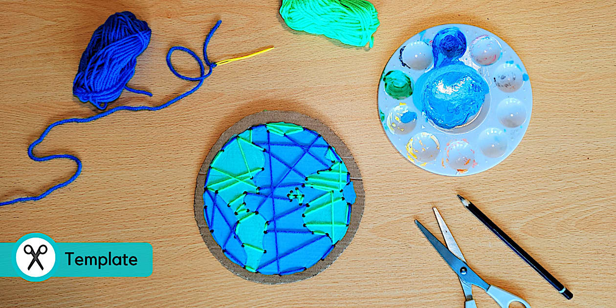 Earth Lacing | Earth Day Craft (teacher made) - Twinkl
