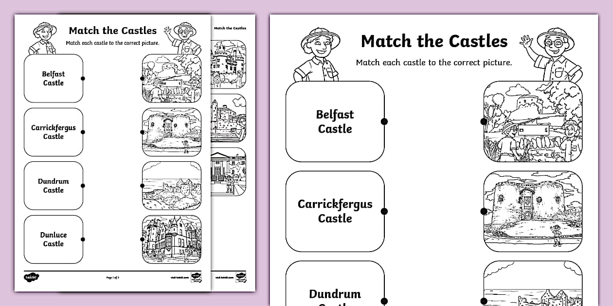 Match the Castles Activity Sheet (teacher made) - Twinkl