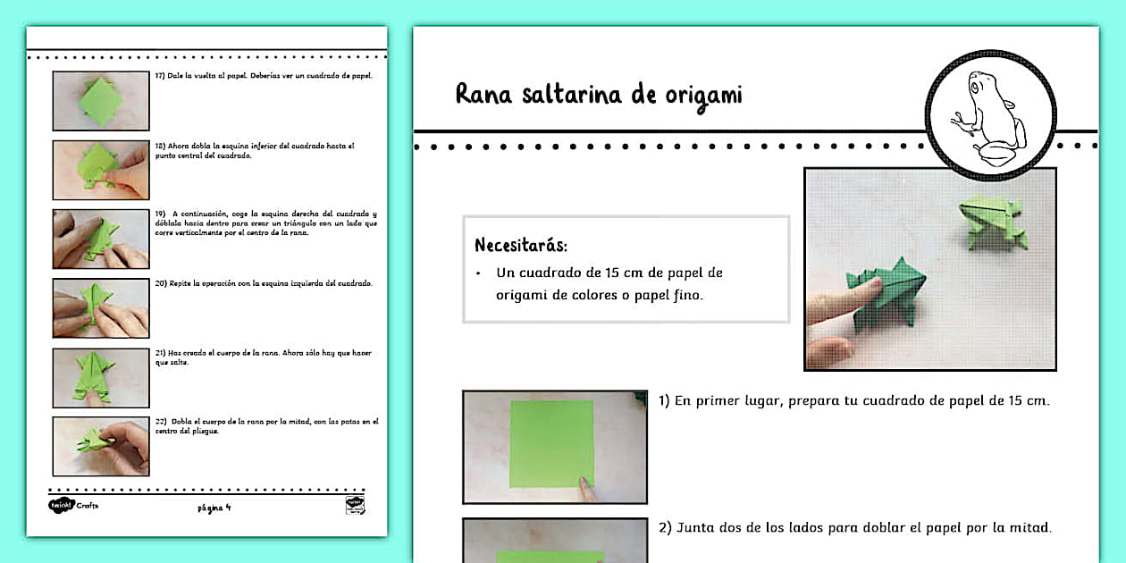Manualidad: Rana saltarina de origami - Twinkl Crafts