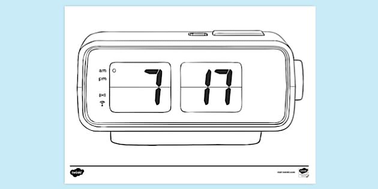 Digital Clock Colouring Sheet | KS1 Telling The Time