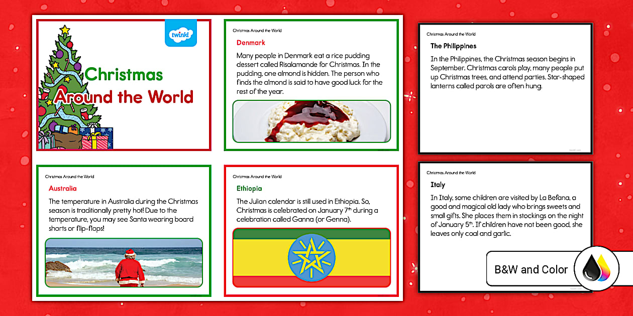 Christmas Around the World Facts Cards | Twinkl USA - Twinkl