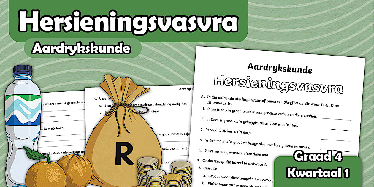 Grade 4 Geography – Term 1 – Revision Quiz (CAPS Aligned) AFRIKAANS