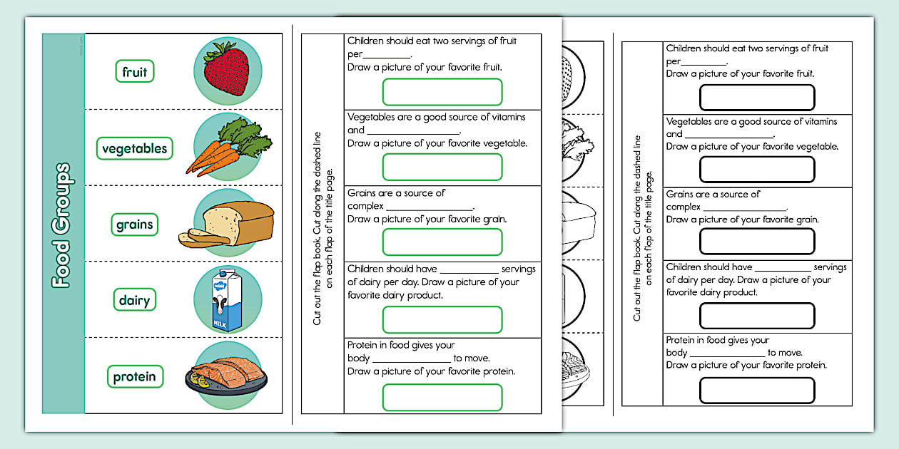 The Food Groups Flap Book (teacher made) - Twinkl