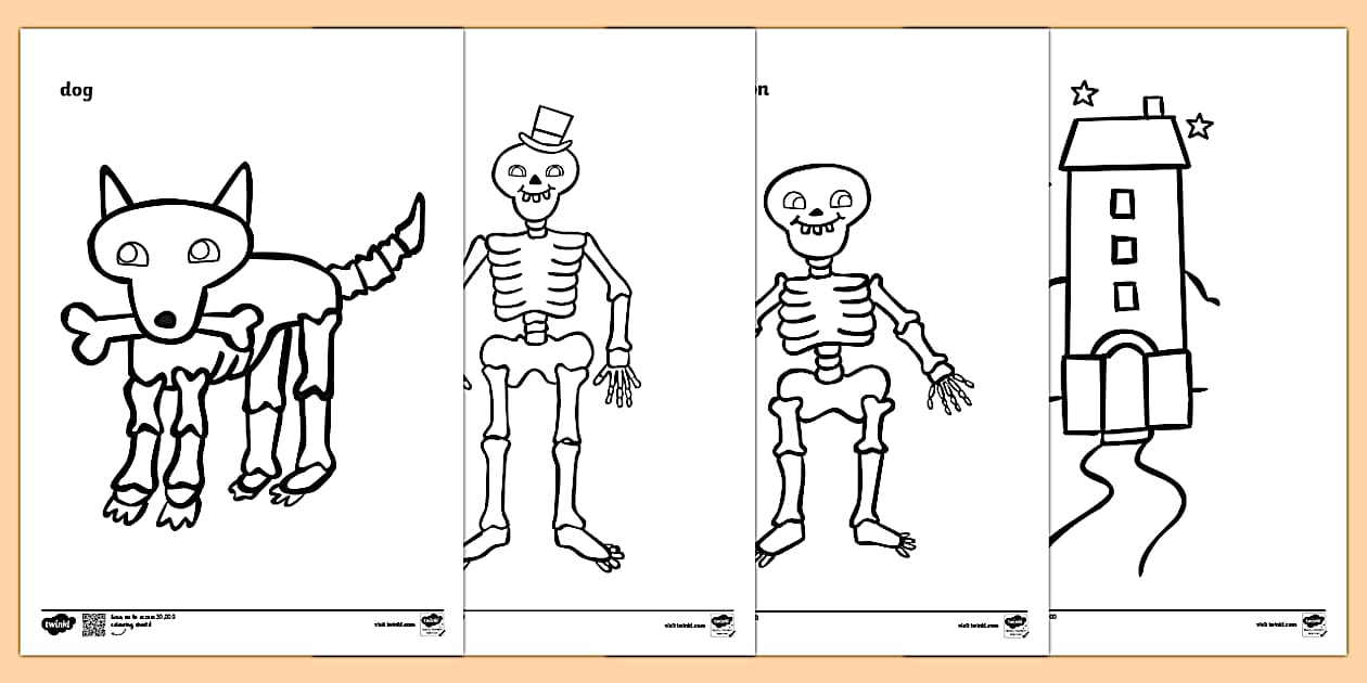 Colouring Sheets to Support Teaching on Funnybones - Twinkl