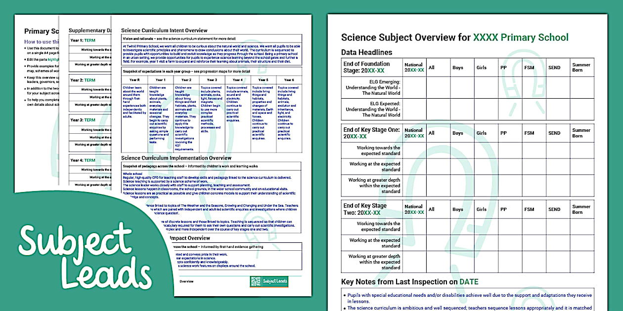 Primary Science 'At A Glance' Overview (teacher made)