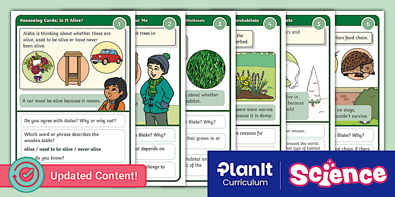 Science: Living Things & Their Habitats: Y2 Reasoning Cards