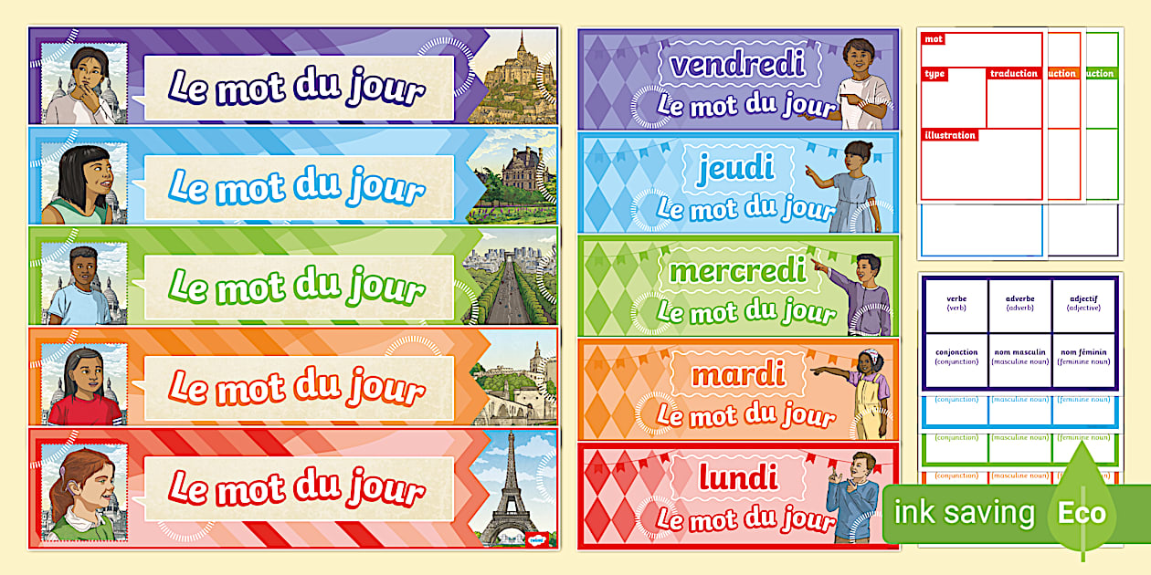 👉 French Word of the Day Display Pack - Primary Resources