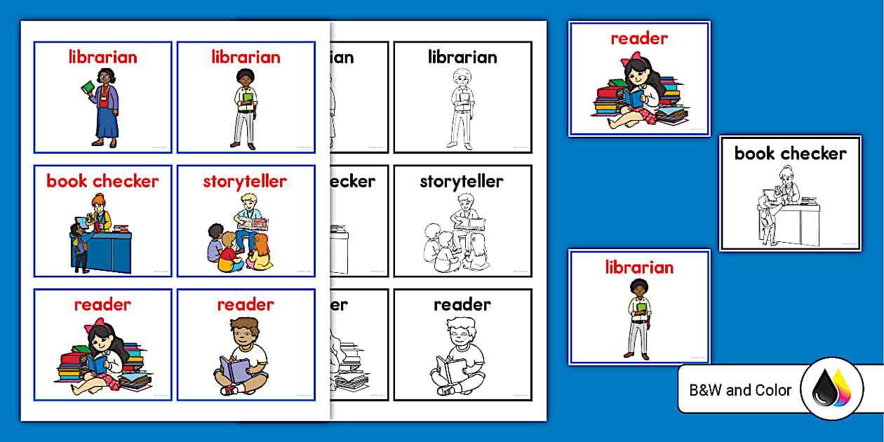 Library Dramatic Play Badges (teacher made) - Twinkl