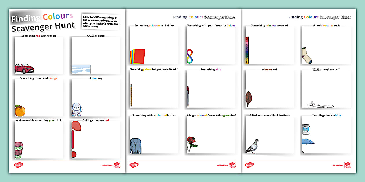 KS3 Finding Colours Scavenger Hunt - Twinkl