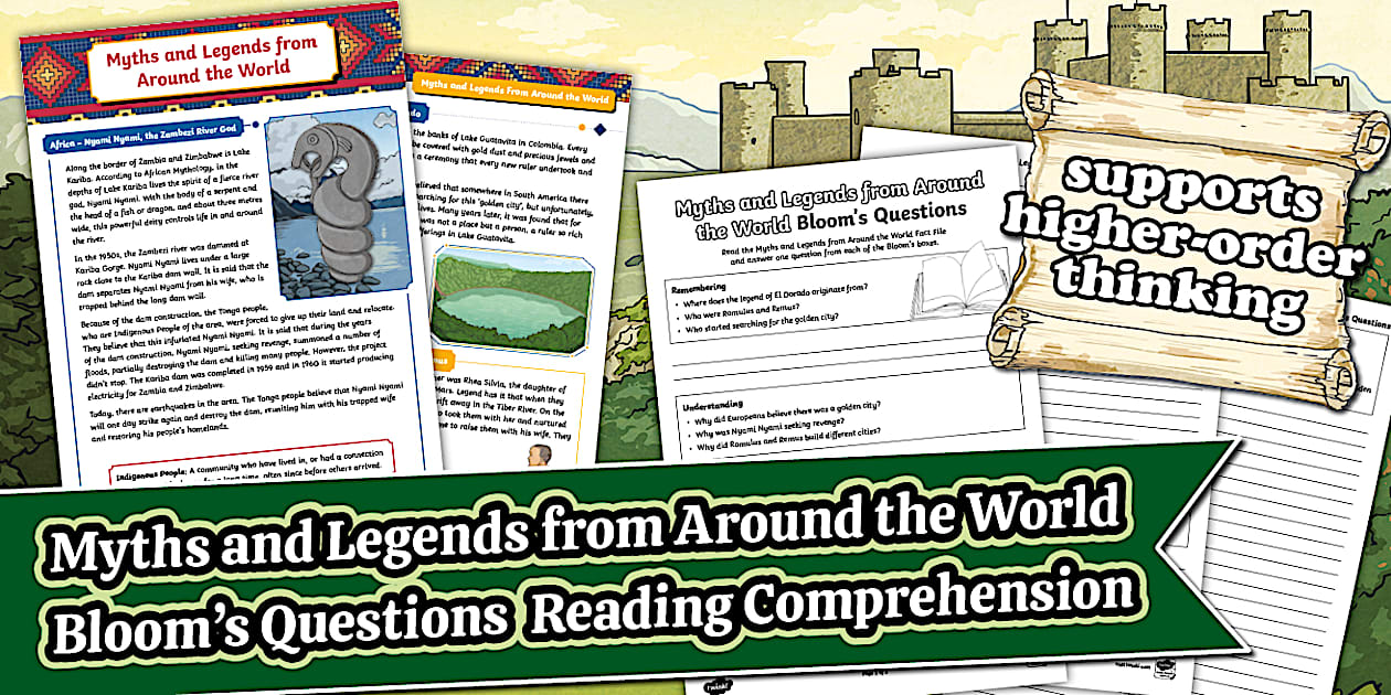 Myths and Legends Bloom's Questions Reading Comprehension
