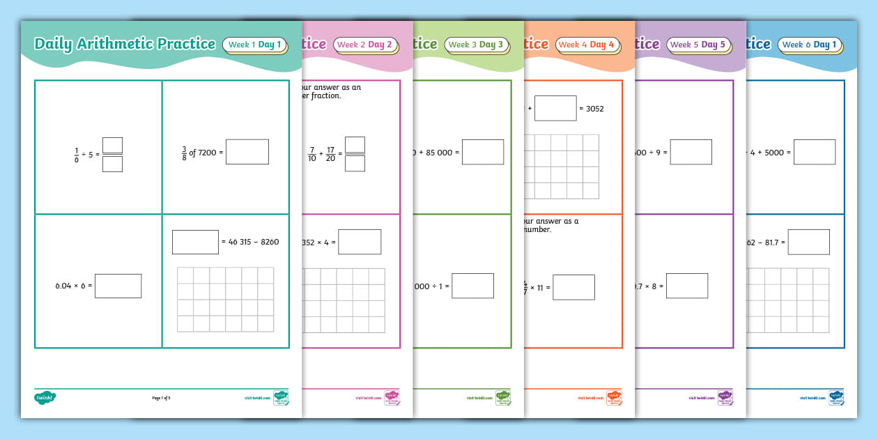 👉 Year 6 Spring 2 Daily Arithmetic Practice Pack - Twinkl 👉 Year 6 Spring 2 Daily Arithmetic Practice Pack - Twinkl