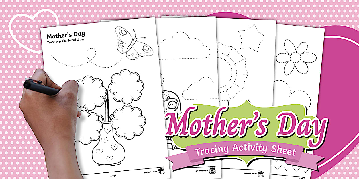 Mother's Day Tracing Activity Sheet