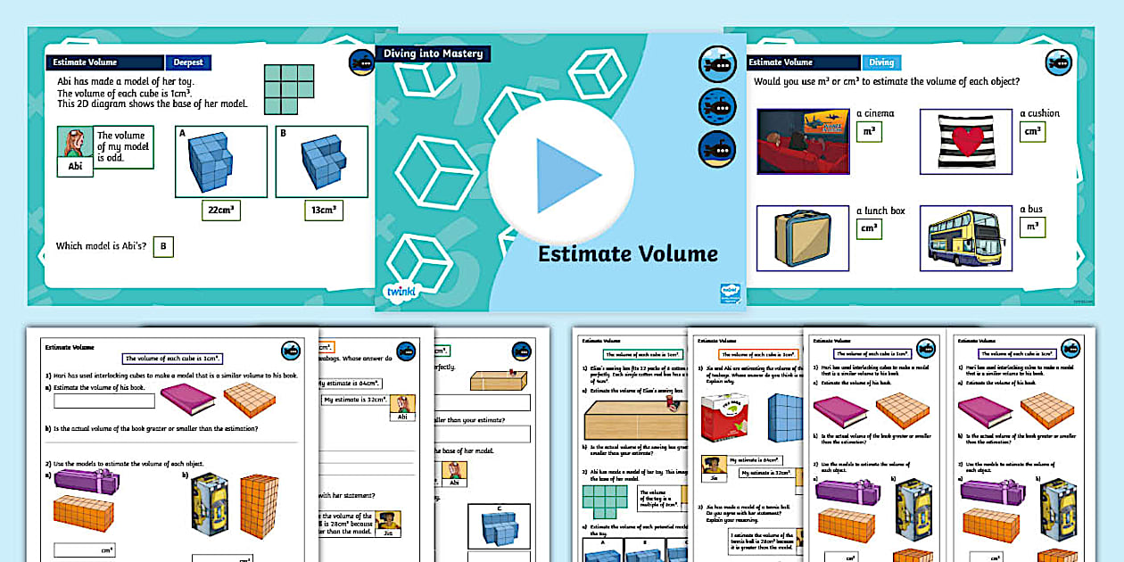 Year 5 DiM: Step 3 Estimate Volume Teaching Pack - Twinkl
