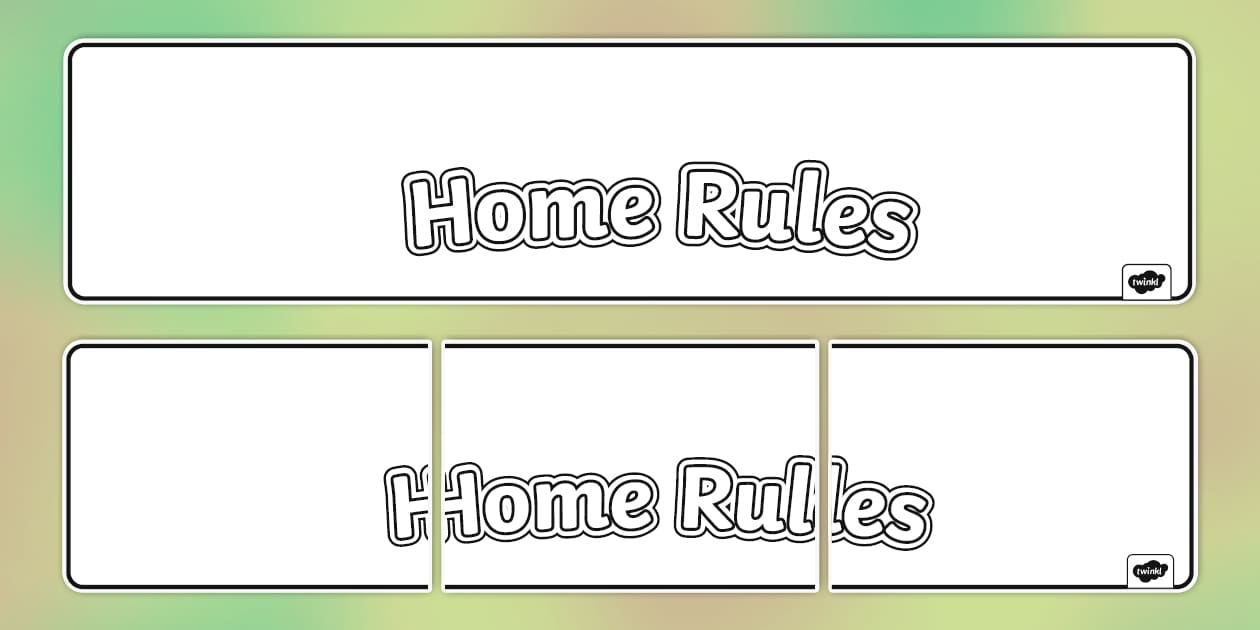 Home Rules Collaborative Drawing Display Banner - Twinkl