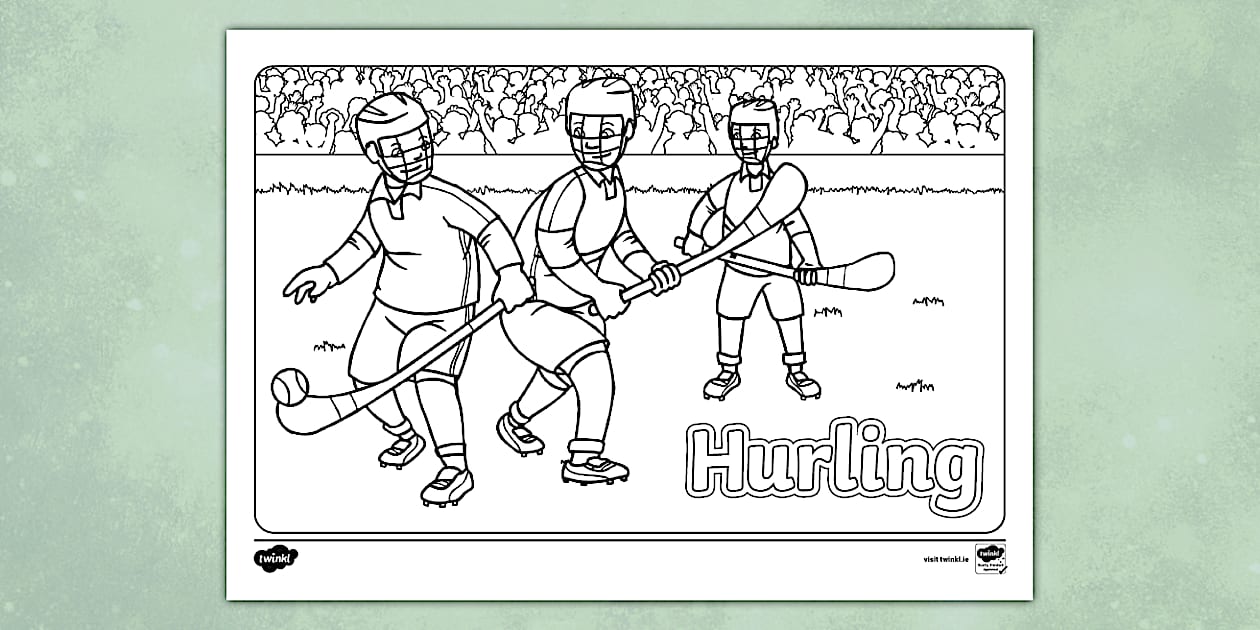 Hurling Scene Colouring Sheet