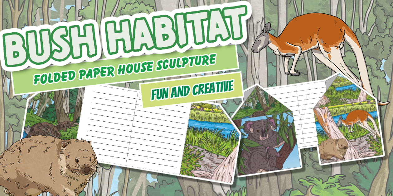 Bush Habitat Folding Paper House Template