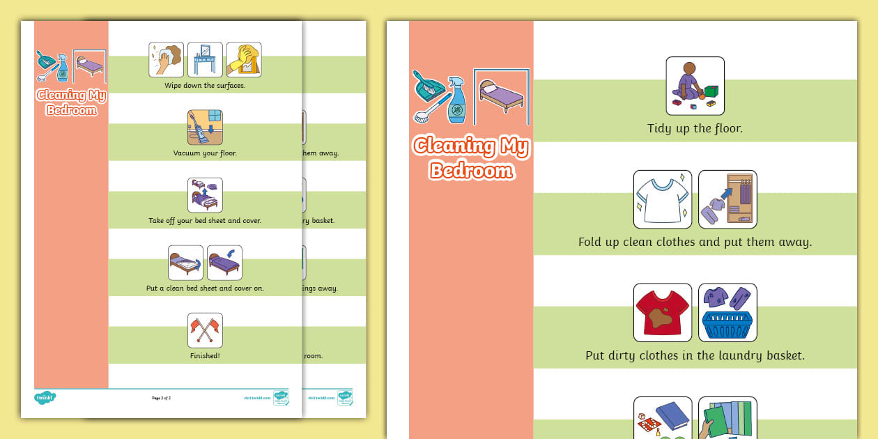 Twinkl Symbols: Cleaning My Bedroom Within Task Schedule