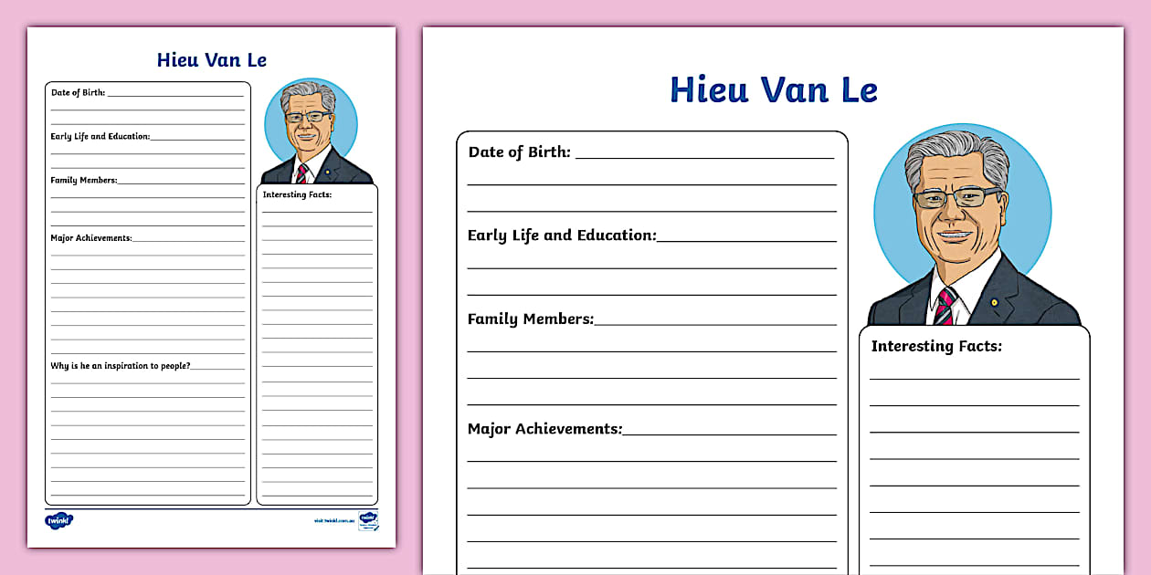 Hieu Van Le Biography Worksheet